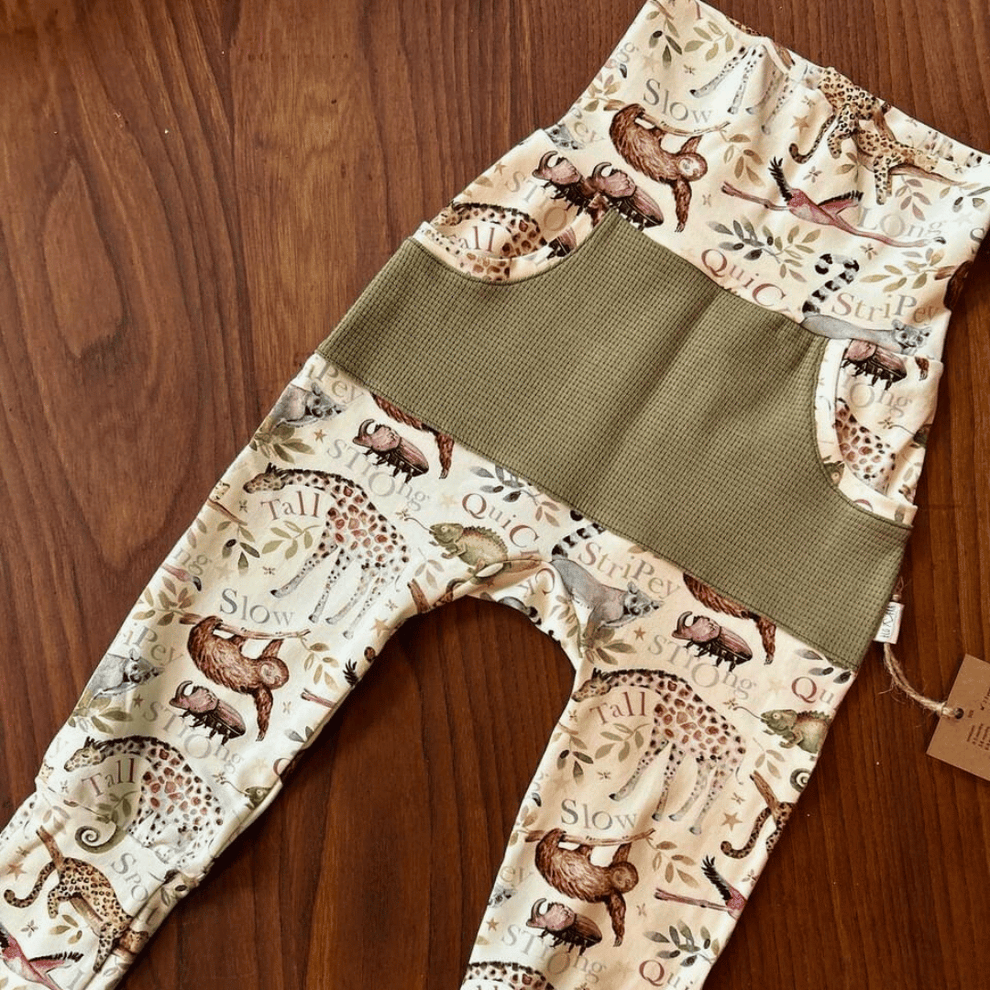 Grow with Me Pants - Animal Kingdom – EcoPoopka